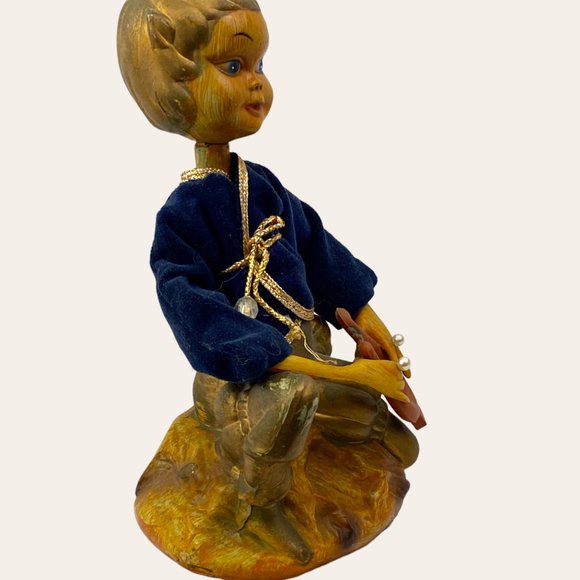 Tilso | Other | Creepy Nymph Pixie Elf With Harp 95s 1960s Wood Sprite ...